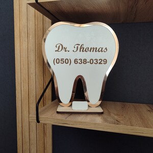 Custom Tooth Holder With Name Tags Dental Office Decor Qr Code Sign ...