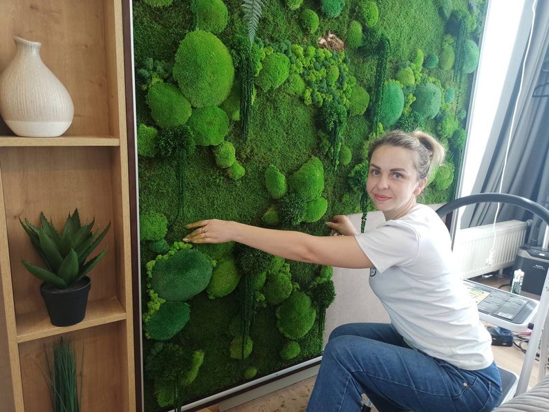 Moss Wall Art Large Indoor Wall Decor Moss Wall Hanging - Etsy