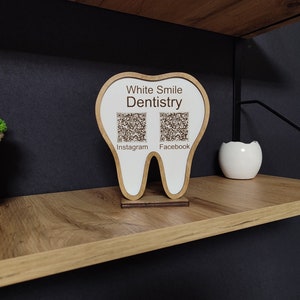 Tooth QR Code Sign: Custom Social Media Display for Dentist Office - Etsy