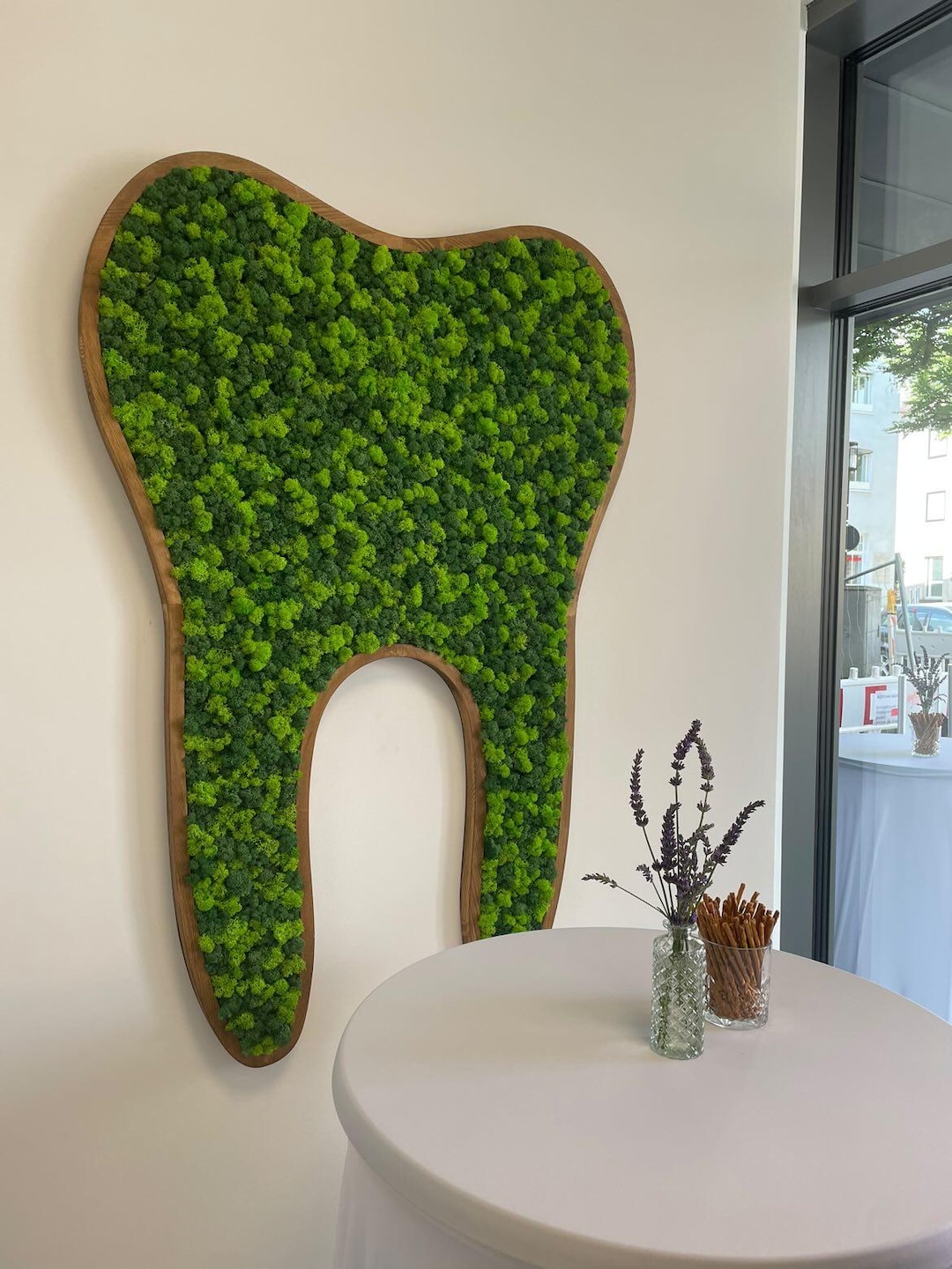 Moss Tooth Sign: Dental Office Decor, Dentist Gift, Moss Wall Art - Etsy