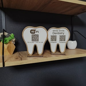 Tooth QR Code Sign: Custom Social Media Display for Dentist Office - Etsy