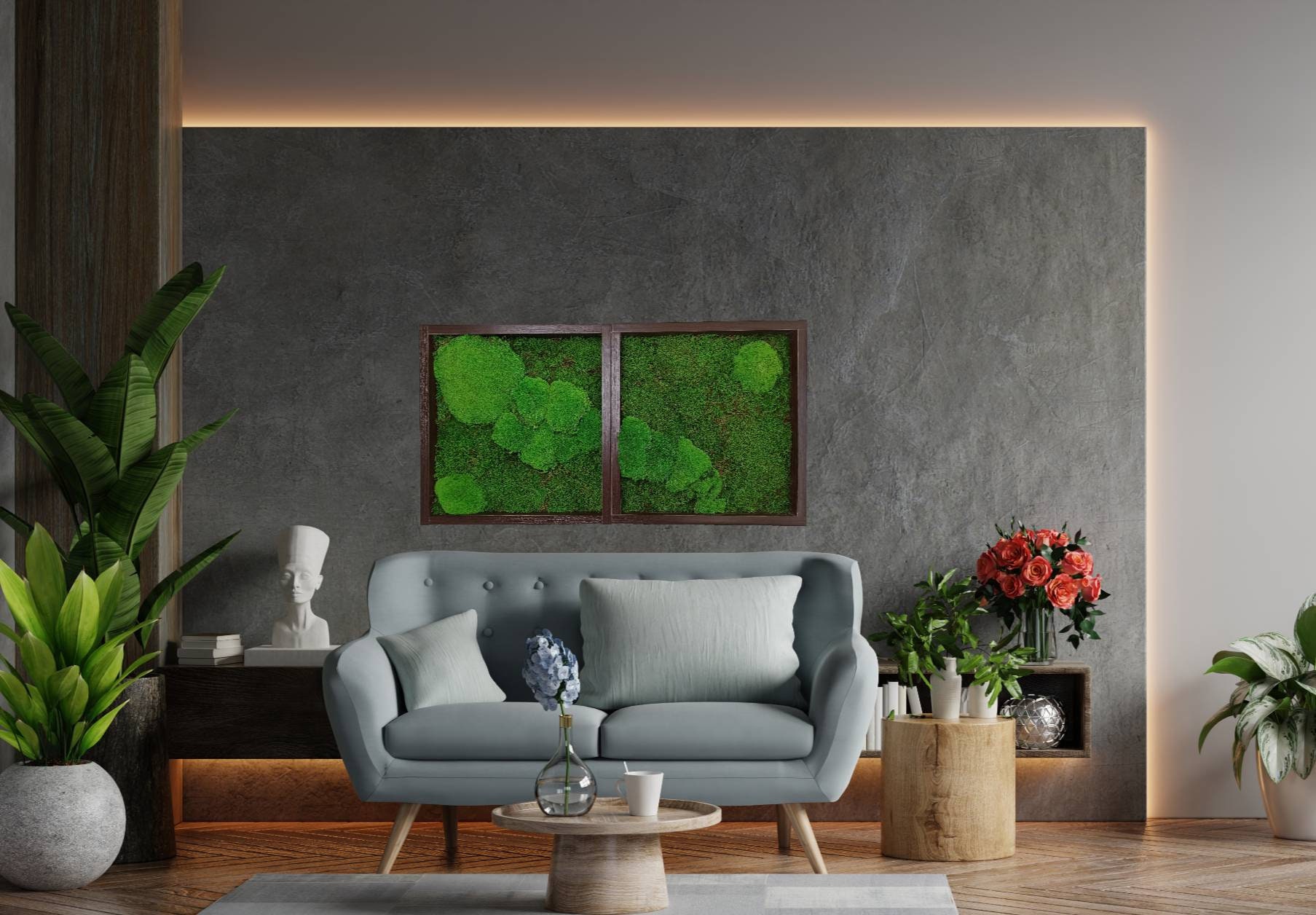 Moss Wall Art Preserved Moss Living Wall Moss Frame Live - Etsy