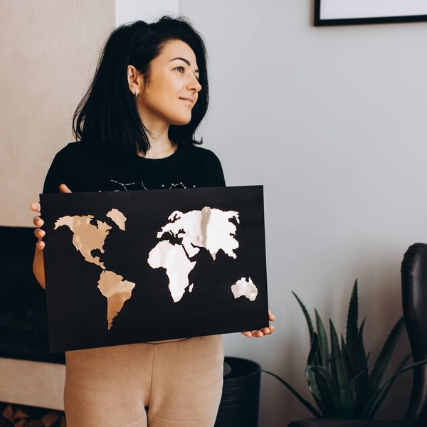 Wood World Map - Etsy