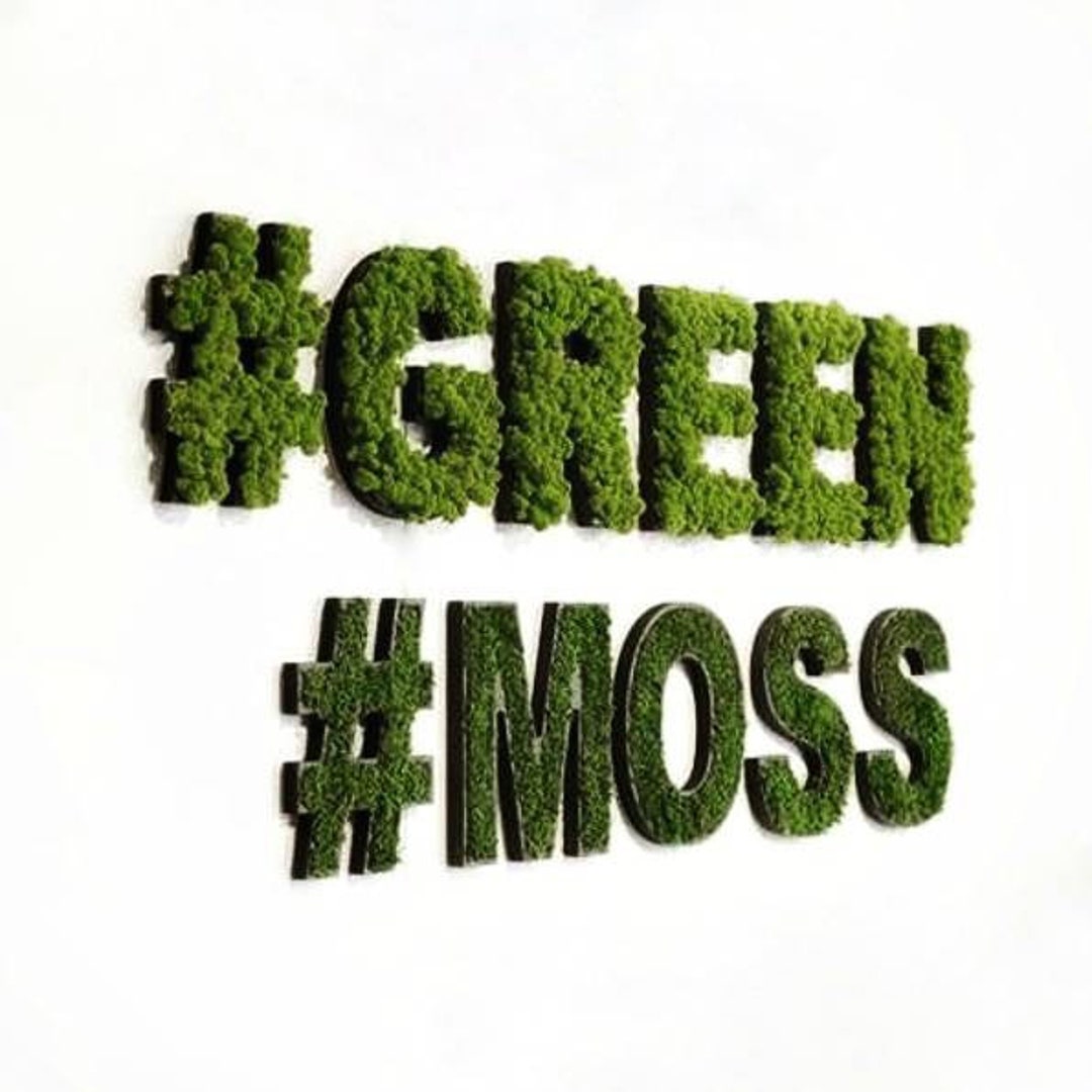 Moss Company Logo, Moss Wall Art, Real Moss Custom Logo Sign, Moss ...