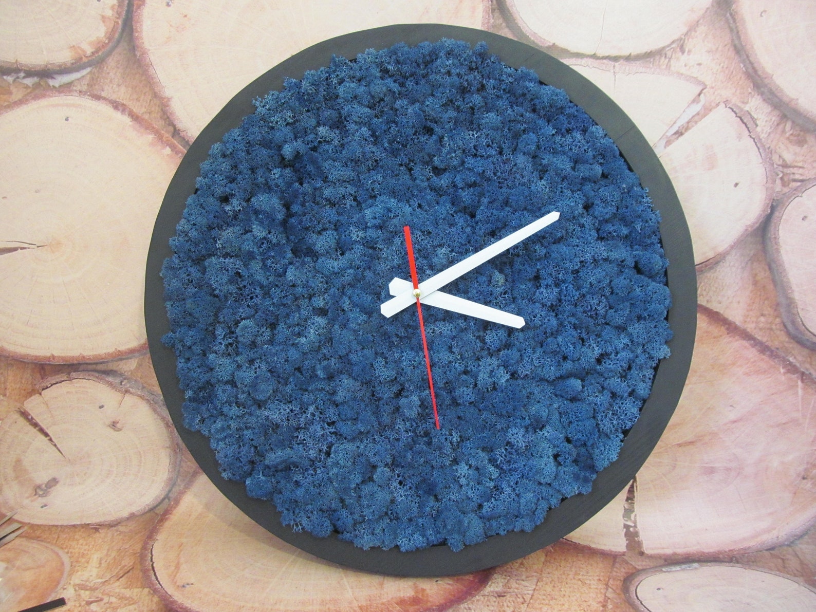 Moss Clock Wooden Eco Clock With Preserved Moss Wall Clock | Etsy