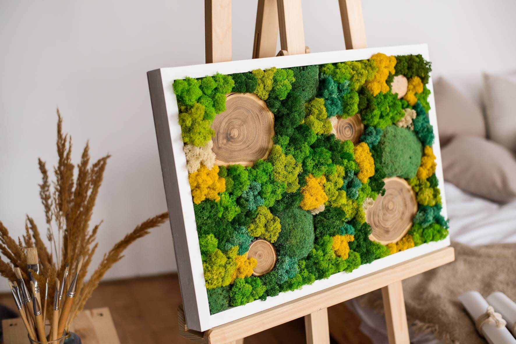 Moos Kunst gerahmt Moos Wandkunst Konserviertes Moos Kunst - Etsy.de