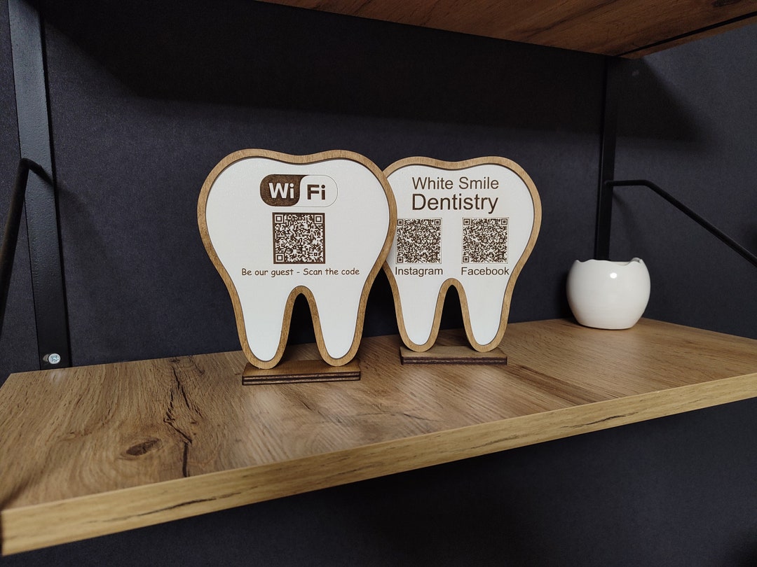 Dentist Qr Code, Custom Qr Code, Tooth Qr Code, Small Business Signs ...
