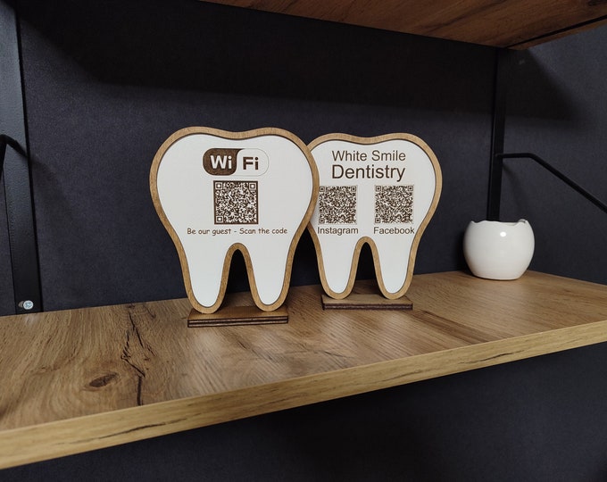 Custom Personalized Dental QR Code Social Media Sign for Dental Offices ...