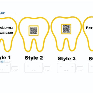Custom Tooth Holder With Name Tags Dental Office Decor Qr Code Sign ...
