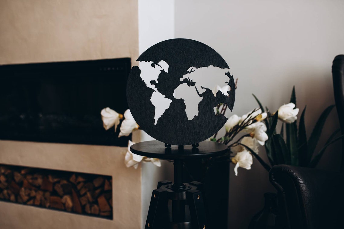 Wooden World Map 5th Anniversary Gift Custom Wood Map Table - Etsy