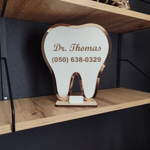 Custom Tooth Holder With Name Tags Dental Office Decor Qr Code Sign ...