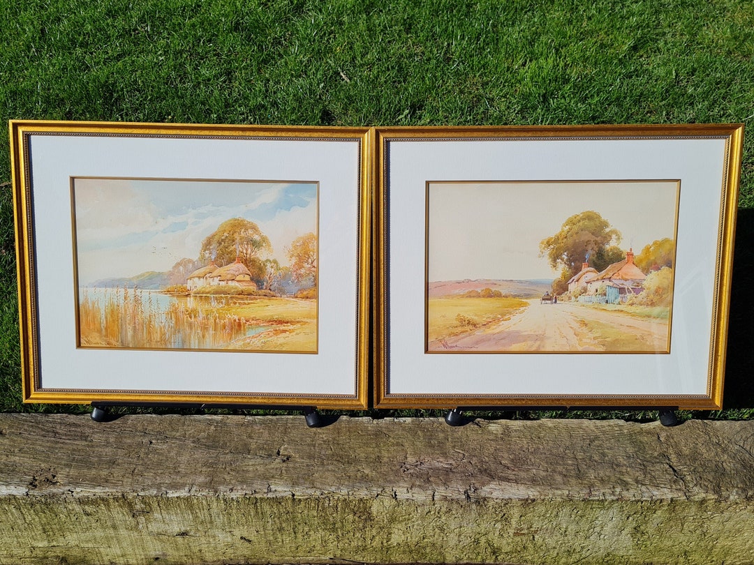 Lovely Pair of Original Watercolours by Sought After Artist Wilfred ...
