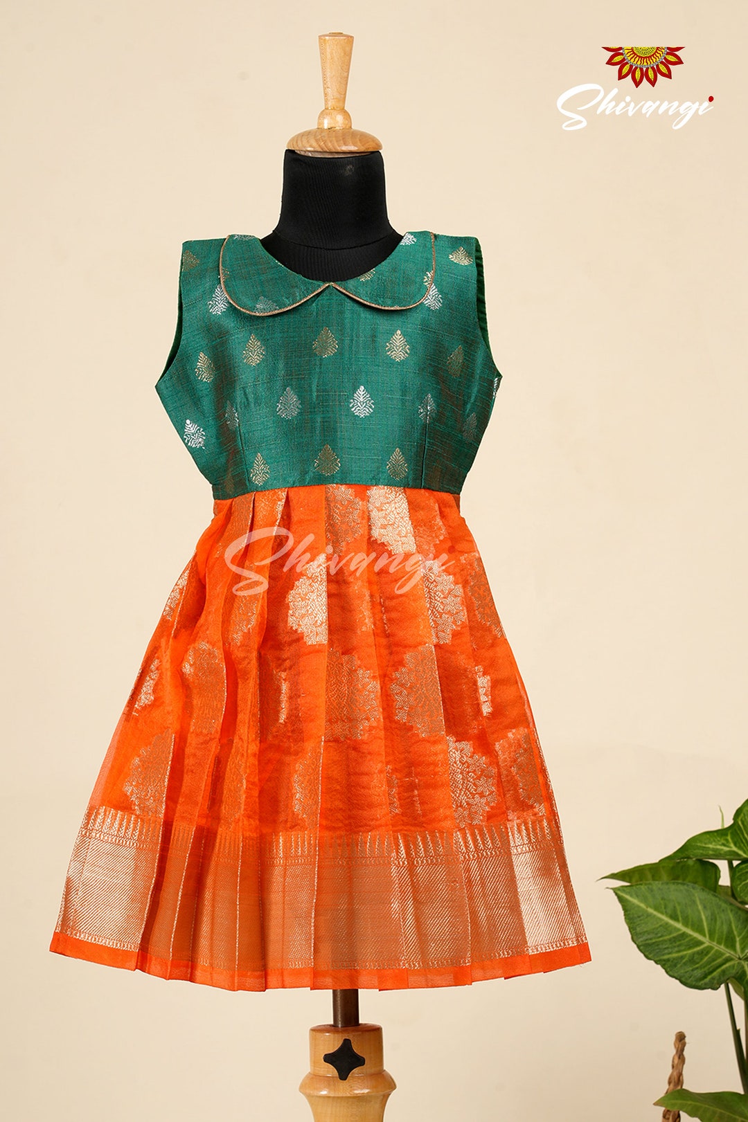 Kids Orange Shaded Organza Frock - Etsy