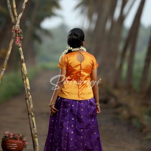 Pattu Langa Pavadai Sattai for Girls in Purple Pepper Flower - Etsy