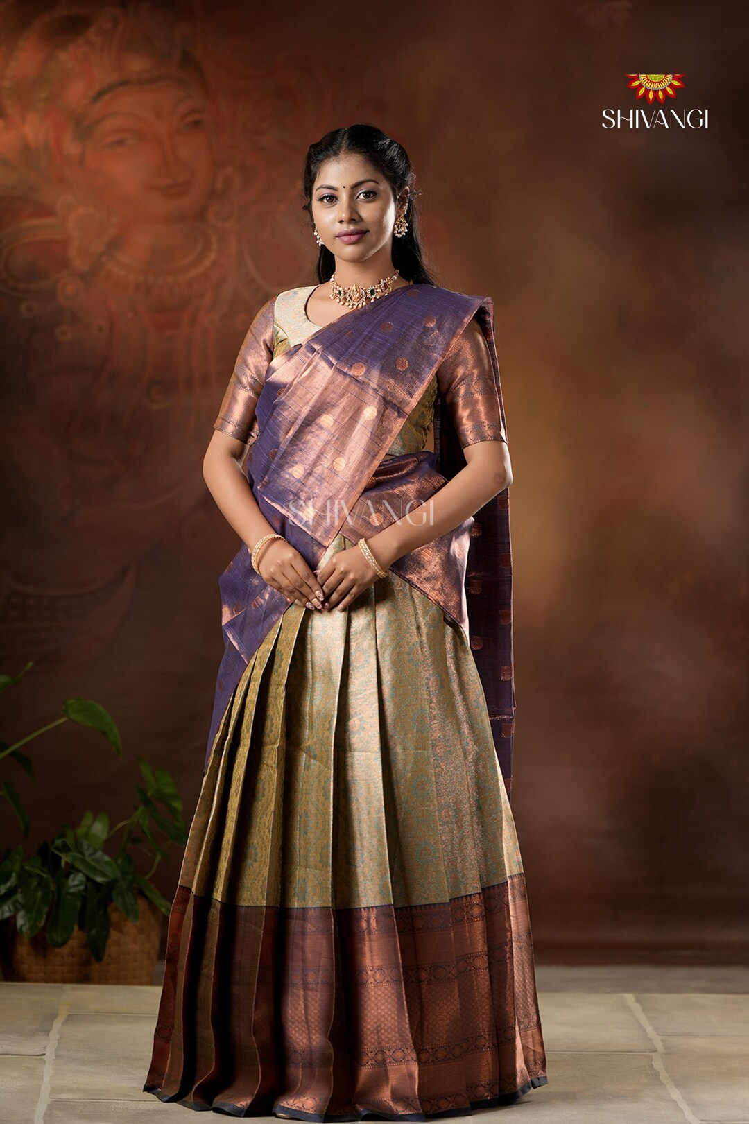 Shivangi Clothing Navy Blue Blue Latern Half Saree - Etsy