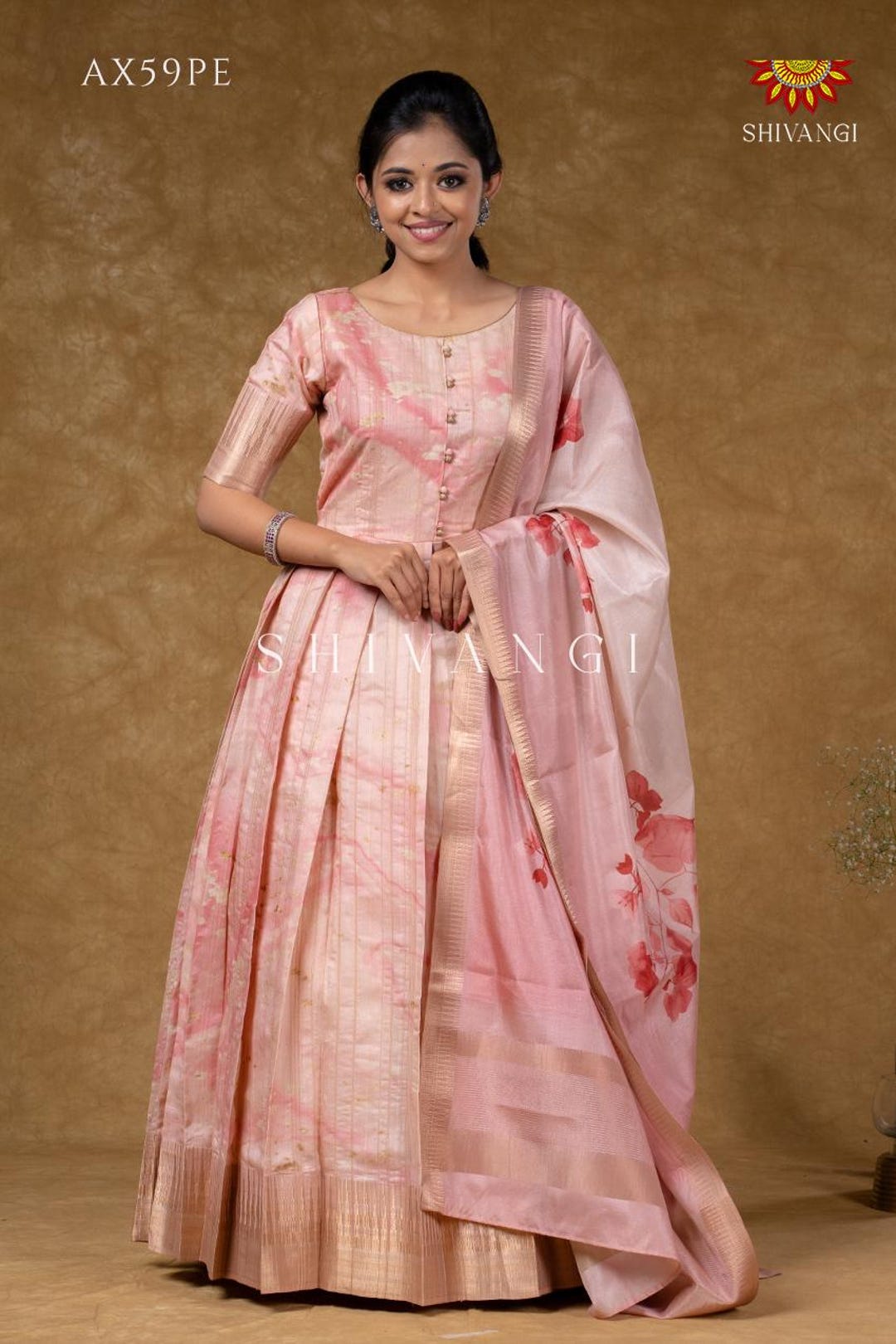 Shivangi Clothing Pastel Honeycomb Long Gown for Kids - Etsy