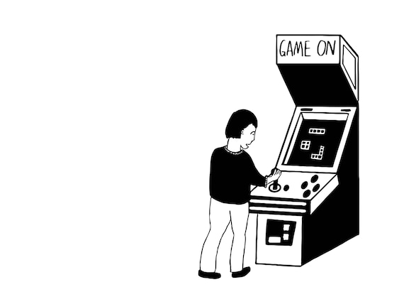 Arcade Machine Svg Acrade Machine Printable Sketch Game - Etsy