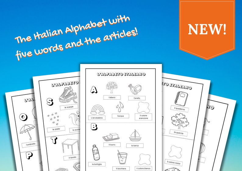 Italian Alphabet Colouring Pages: Learn & Create With Pronunciation ...