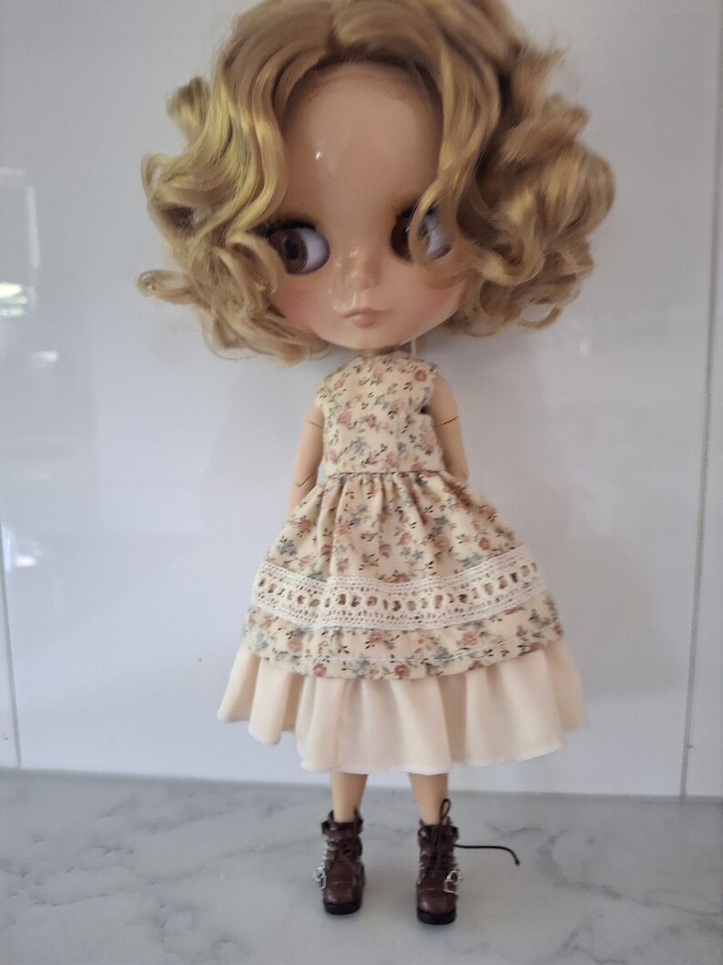 Whimsical Blythe Doll Clothes - Blythe Dress, Hand Knitted Cardigan ...