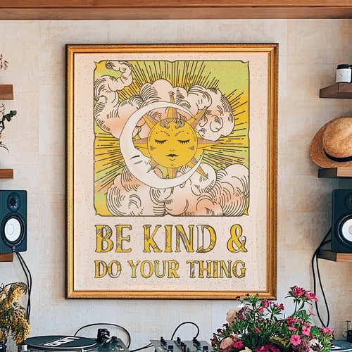 70s Decor Be Kind and Do Your Thing Hippie Print 70s Home - Etsy