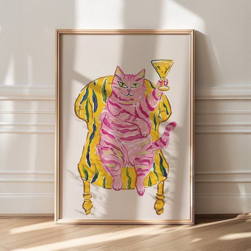 Funky Cat Art - Etsy
