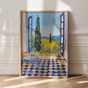 Matisse Window Art, Summer Home Decor, Greece Print, Costal Decor ...