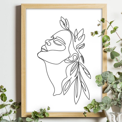 Boho Wall Decor Cuddling Couple Minimalist One Line Drawing - Etsy