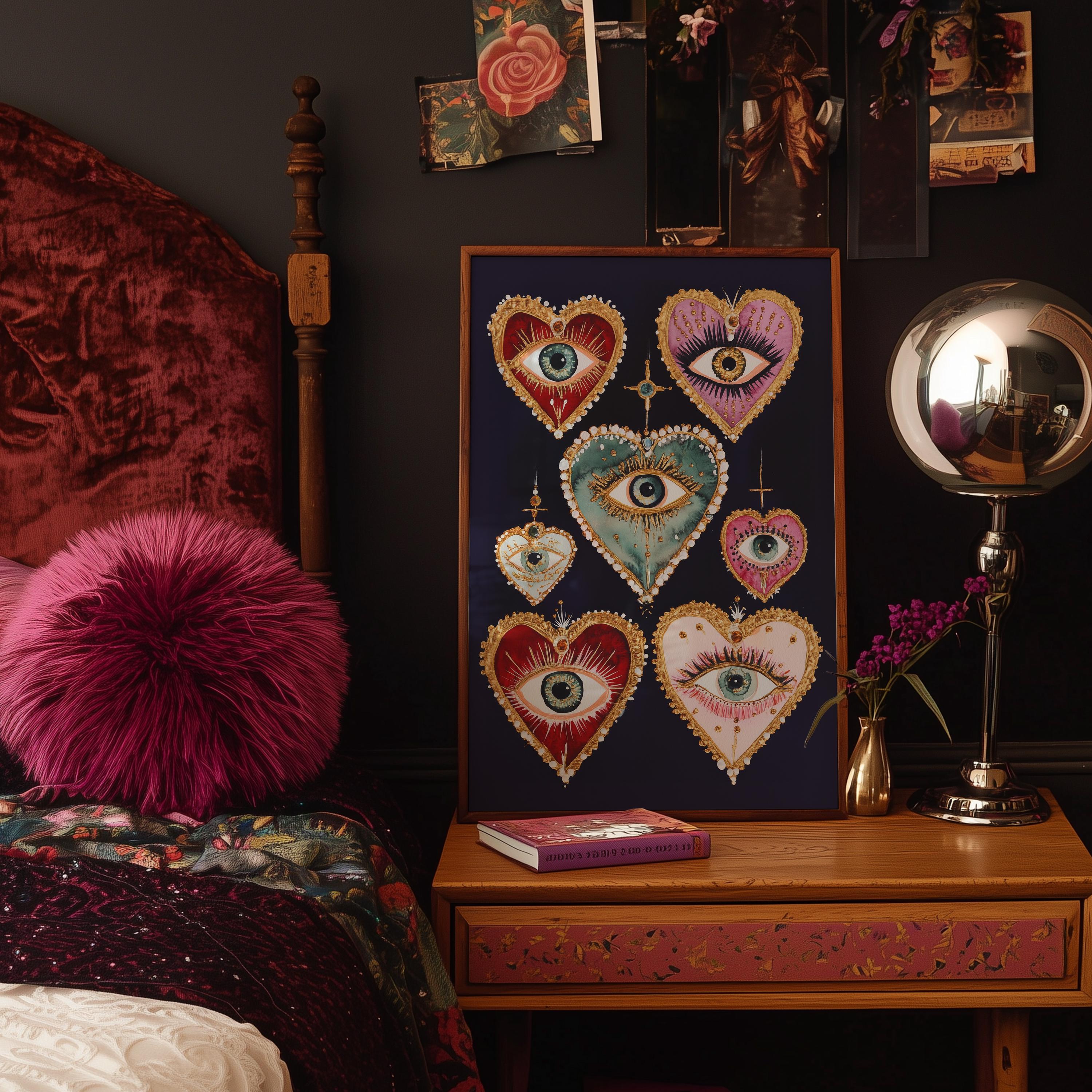 Sacred Heart Eye Poster: Gothic Occult Wall Art - Etsy