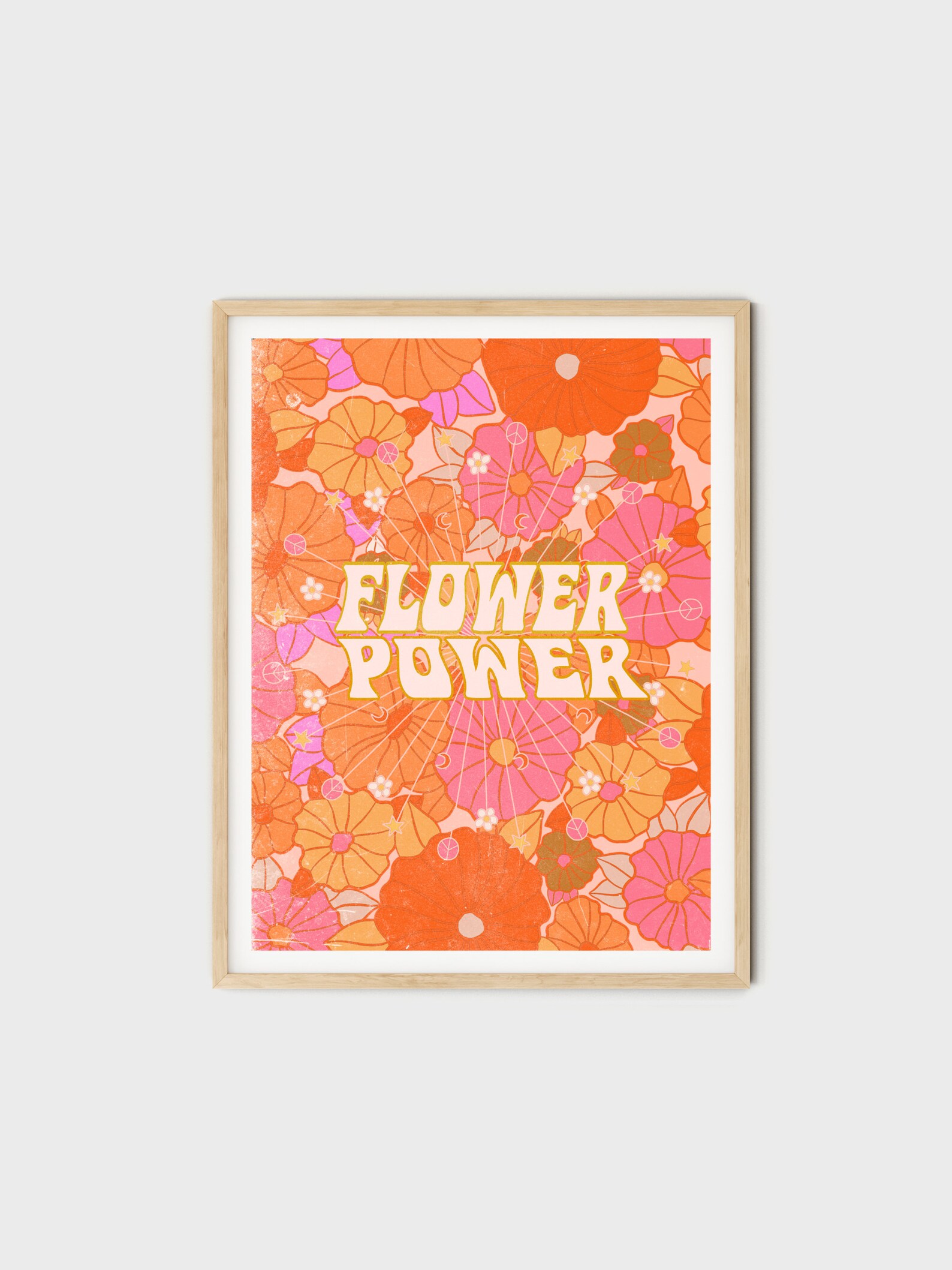Flower Power 70s Floral Pattern Print Retro Home Decor - Etsy
