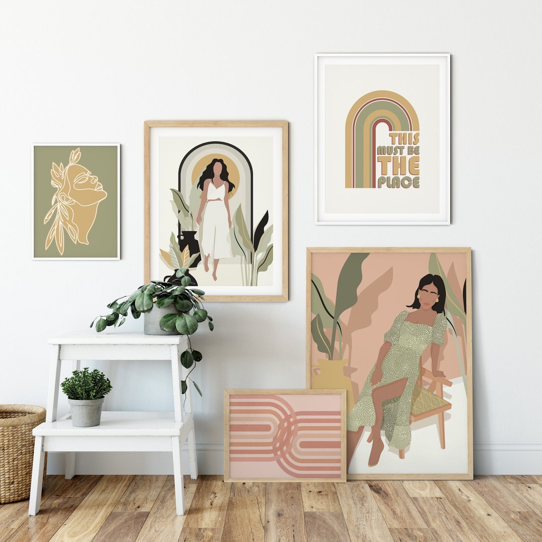 Boho Art Prints Gallery Wall Set Gallery Wall Set of 5 Boho - Etsy