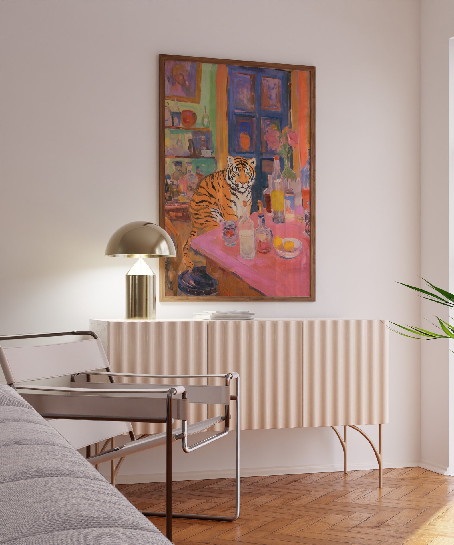 Tiger Bar Scene Art Print: Maximalist Kitsch Decor - Etsy