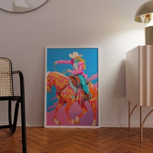 Cowgirl Decor, Colorful Cowgirl Print, Trendy Home Decor, Bedroom Decor ...