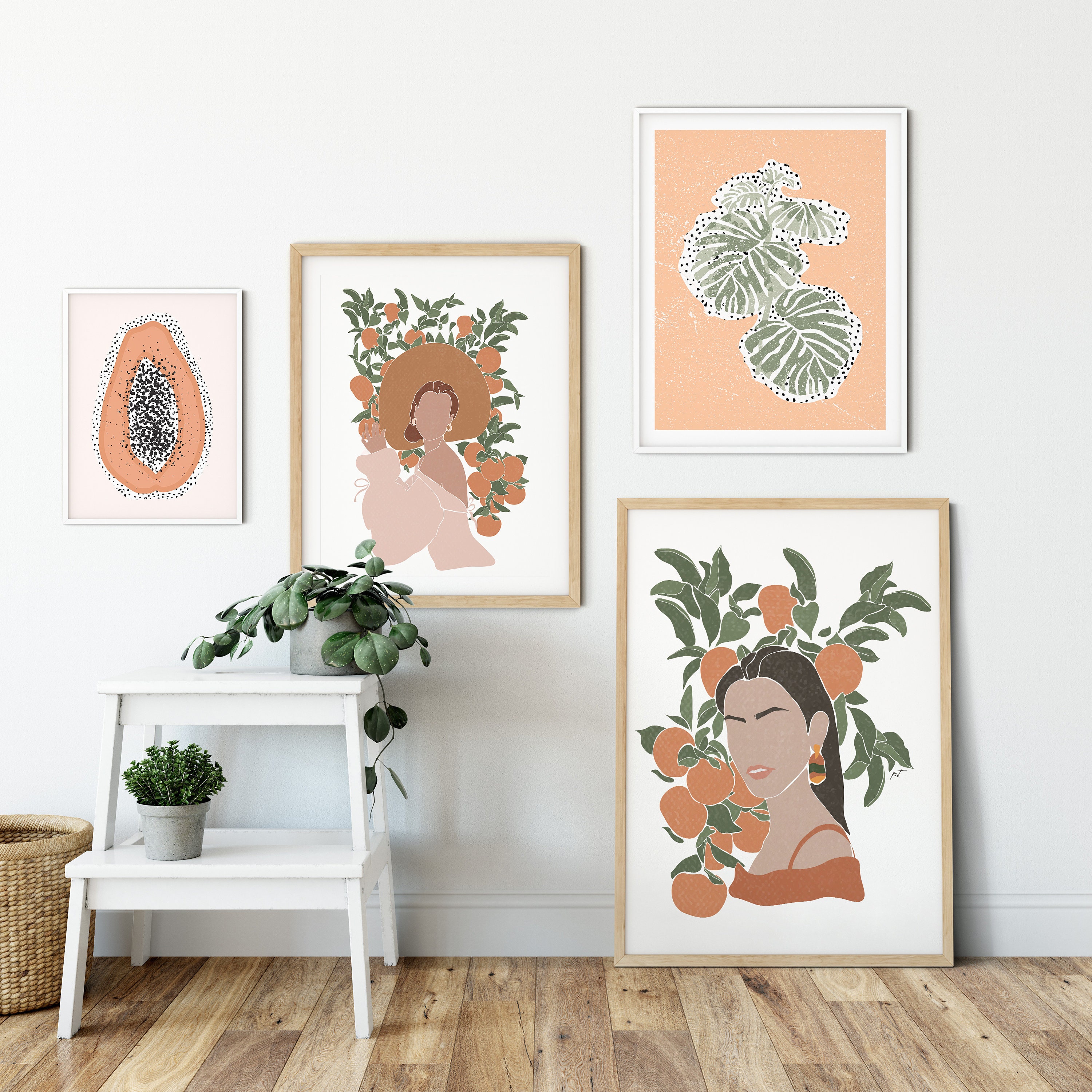 Boho Art Prints Gallery Wall Bundle Boho Bedroom Decor | Etsy