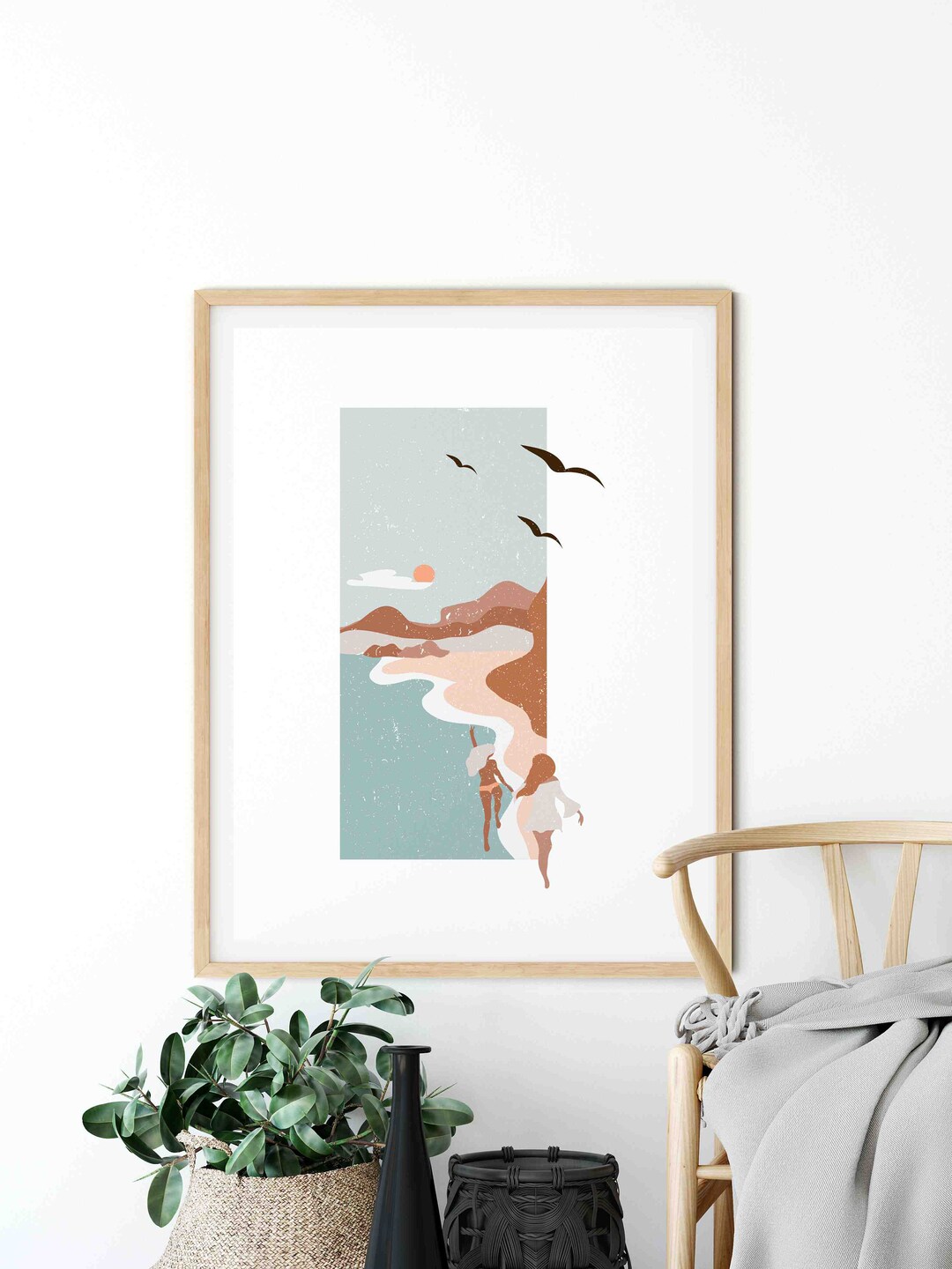 Bohemian Art Prints, Beach Poster, Bohemian Wall Decor, Mid Century ...