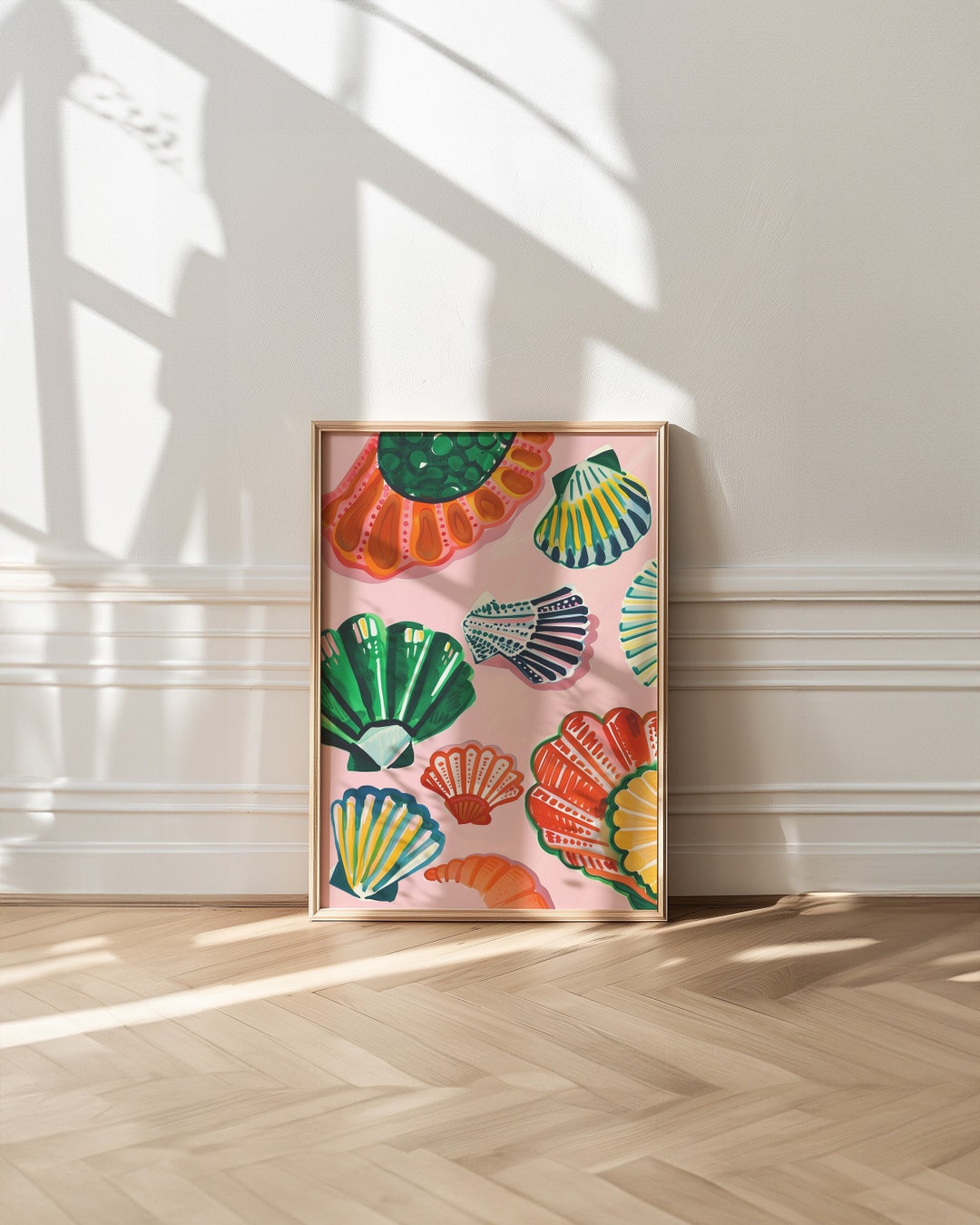Sea Shells Poster, Maximalist Decor, Costal Wall Art, Tropical Print ...