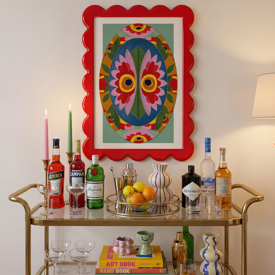 Colorful Evil Eye Flower Print: Boho Mystical Wall Art - Etsy