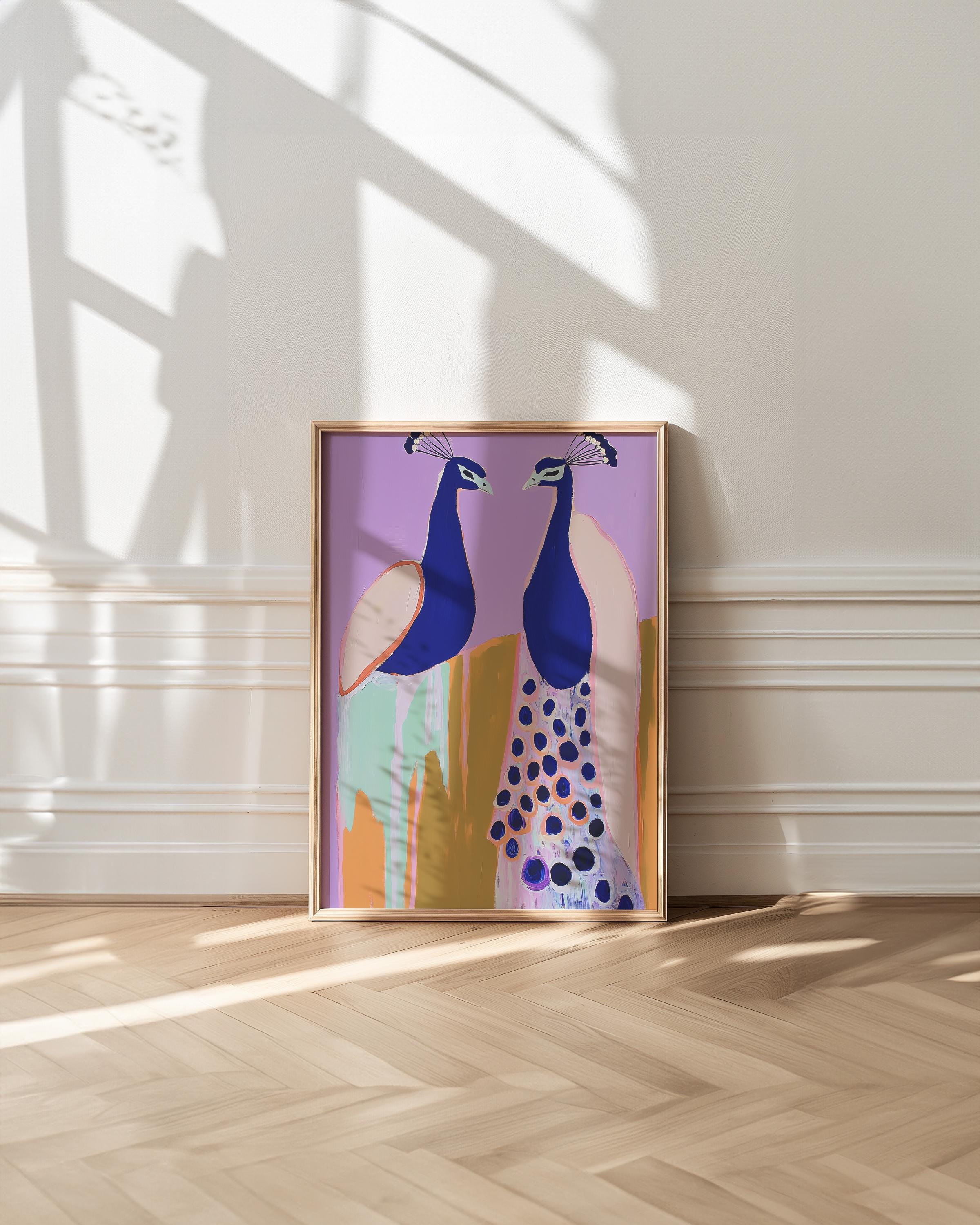 Colorblock Peacock Print: Abstract Maximalist Wall Art - Etsy