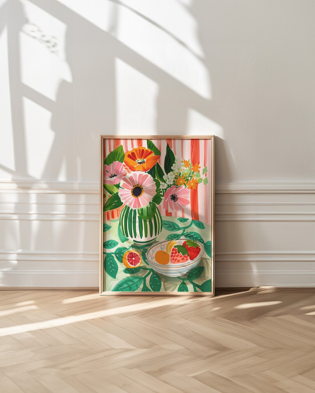 Flower Vase Wall Art, Floral Poster, Maximalist Decor, Apartment Decor ...