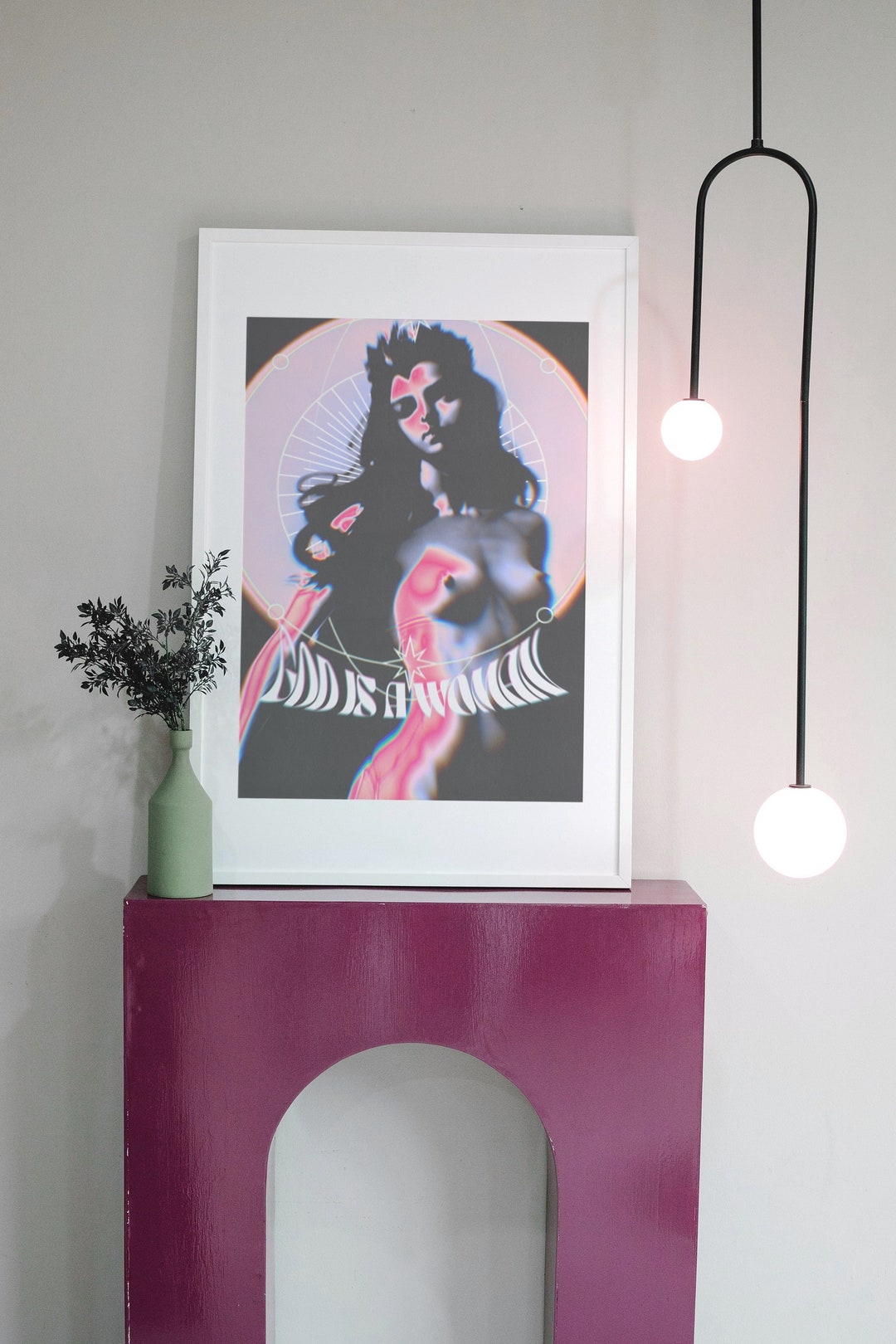 God is a Woman Poster: Y2K Retro Psychedelic Heat Map Print - Etsy