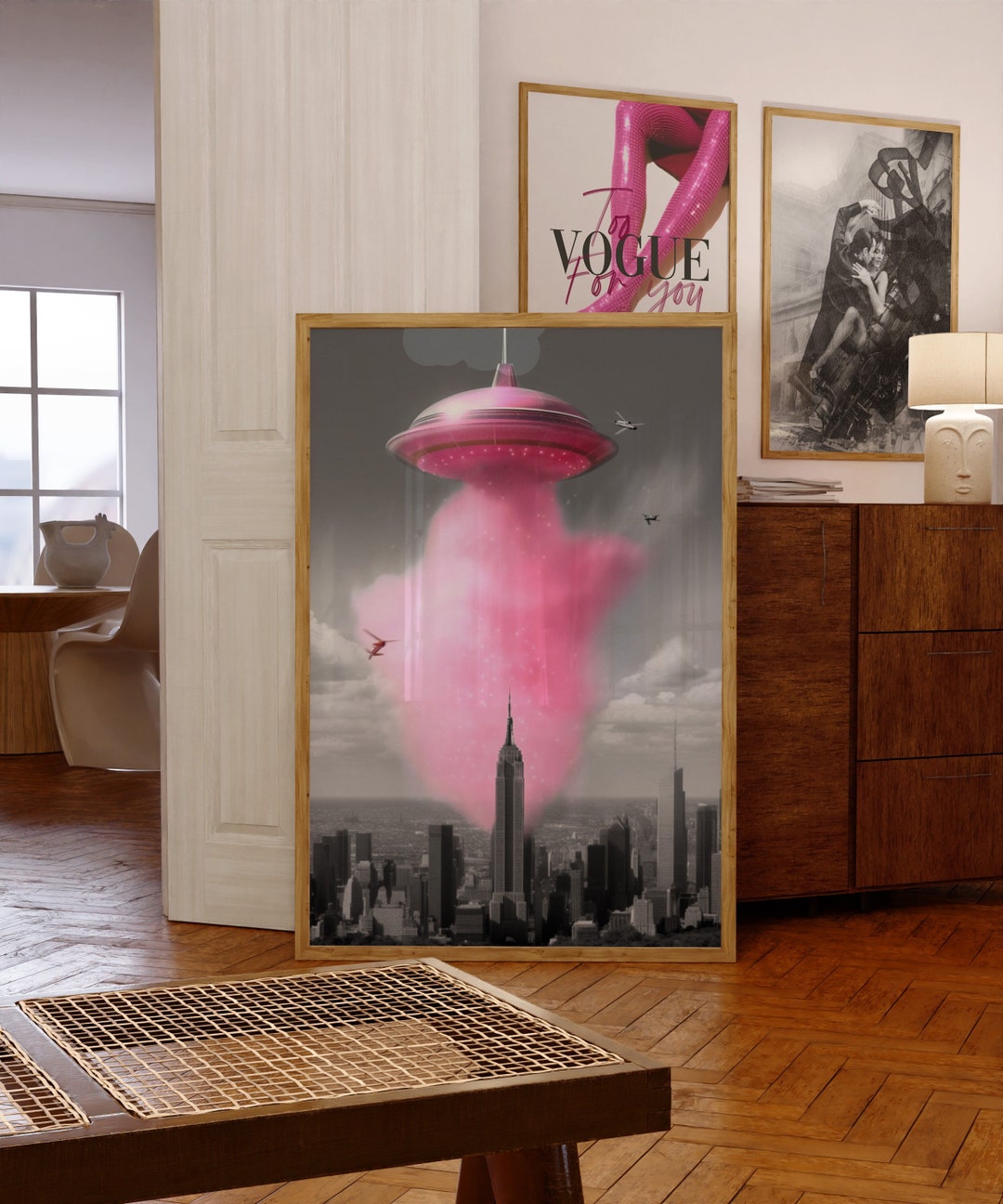 UFO Print, Fashion Wall Art, New York Print, Black and White Wall Art ...