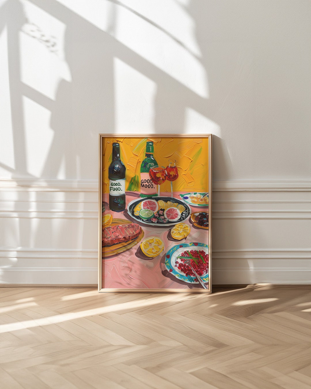 Good Food Good Mood Poster, Trendy Kitchen Decor, Dining Room Decor ...