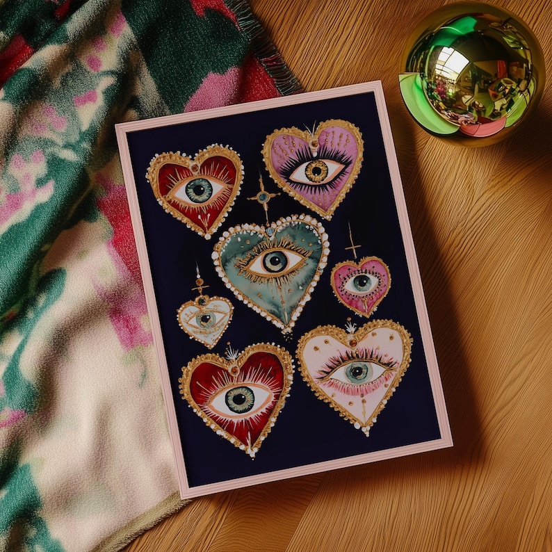 Sacred Heart Eye Poster: Gothic Occult Wall Art - Etsy