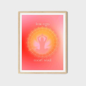 Aura Poster, Less Ego More Soul, Grainy Gradient, Psychedelic Decor ...