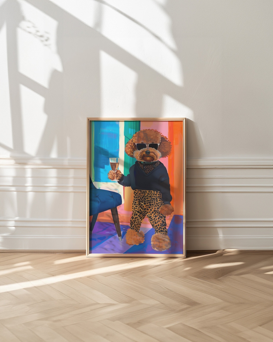 Poodle Art Print: Kitsch Preppy Dog Mom Gift - Etsy