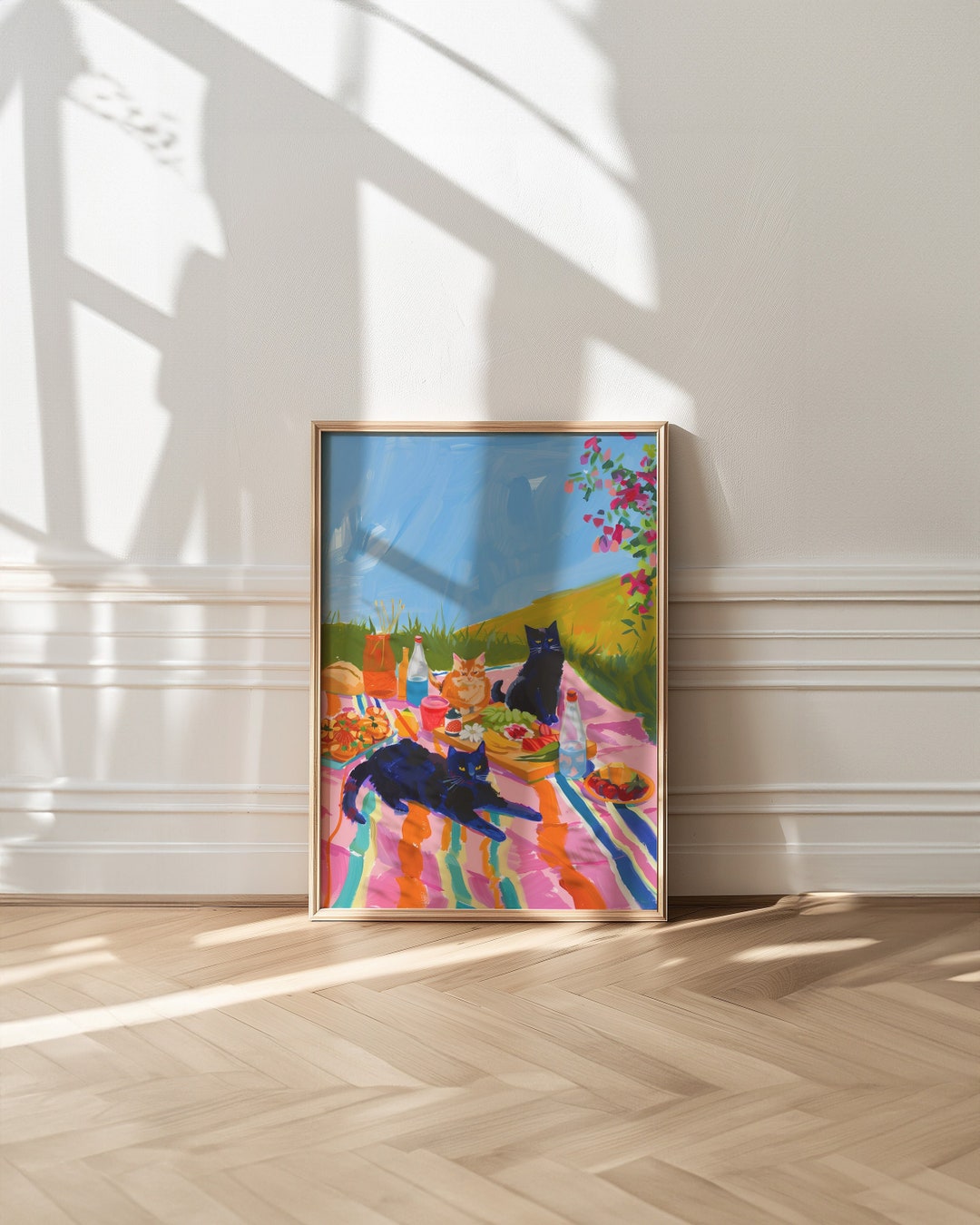 Maximalist Dopamine Decor, Colorful Cat Poster, Kitsch Aesthetic Wall ...