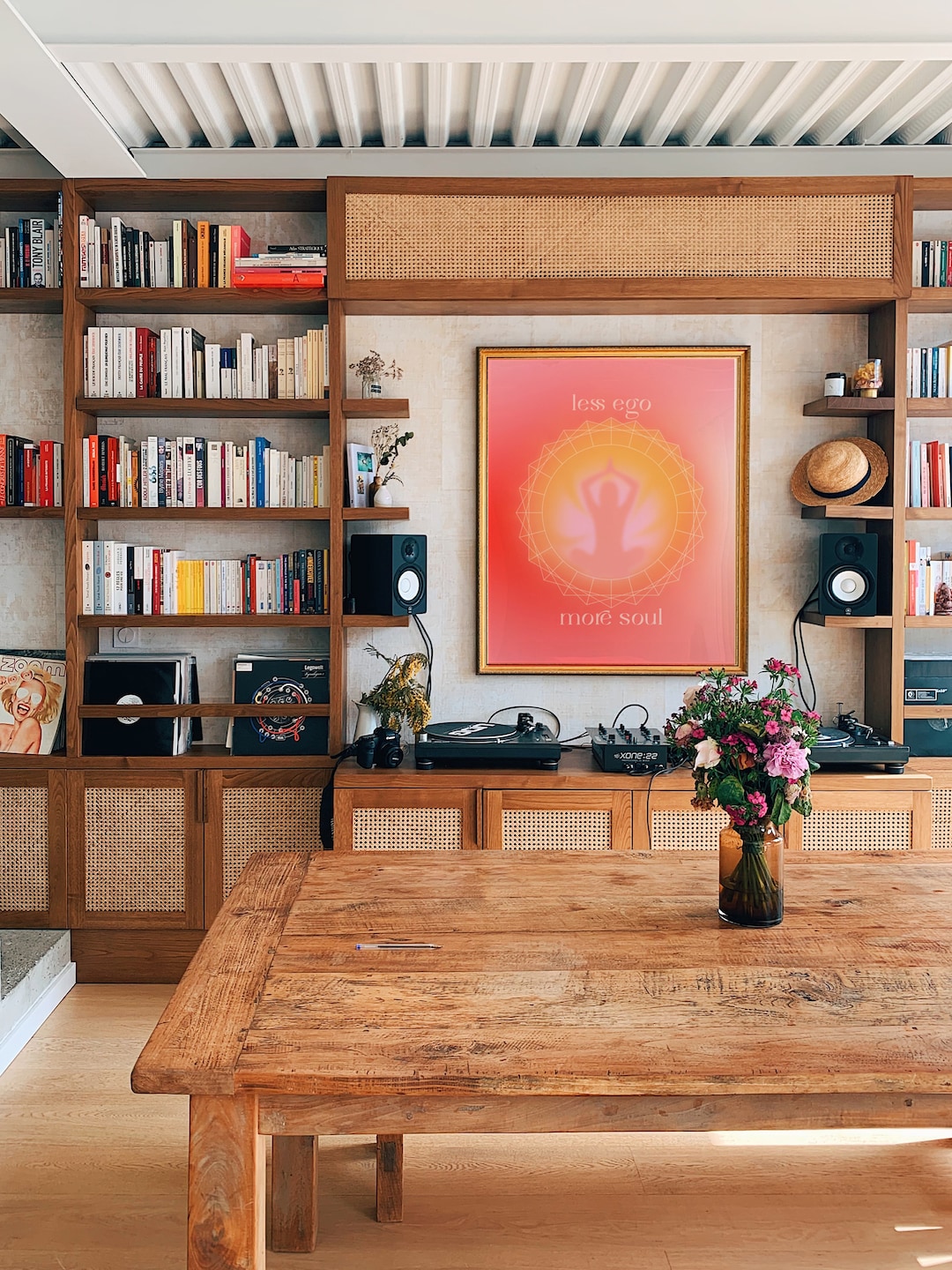 Aura Poster, Less Ego More Soul, Grainy Gradient, Psychedelic Decor ...