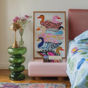 Colorful Ducks Art Print: Kitsch Animal Pattern Wall Decor - Etsy