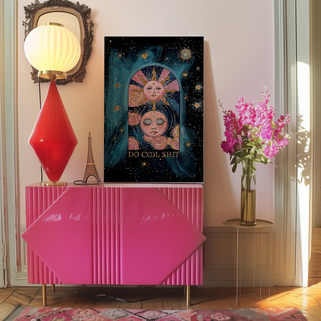 Wall Art, Do Cool Shit Witchy Print, Mystical Sun Moon Poster ...