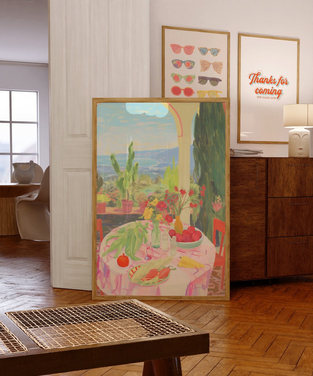 Kitchen Decor, Dinner Table Food Print, Retro Food Art, Vintage Kitchen ...