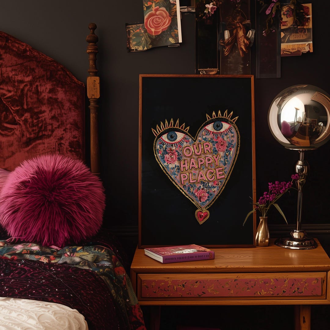 Surreal Heart Wall Art Print: Gothic Folk Home Decor - Etsy